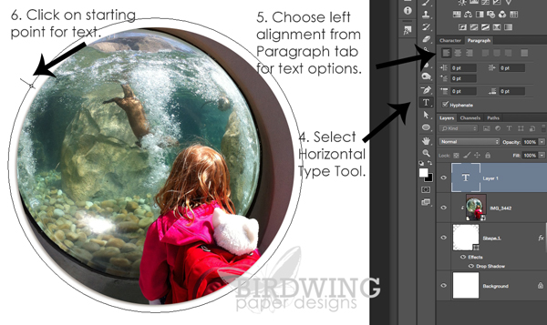 How To Create Circular Text in Photoshop | Birdwing Paper Designs