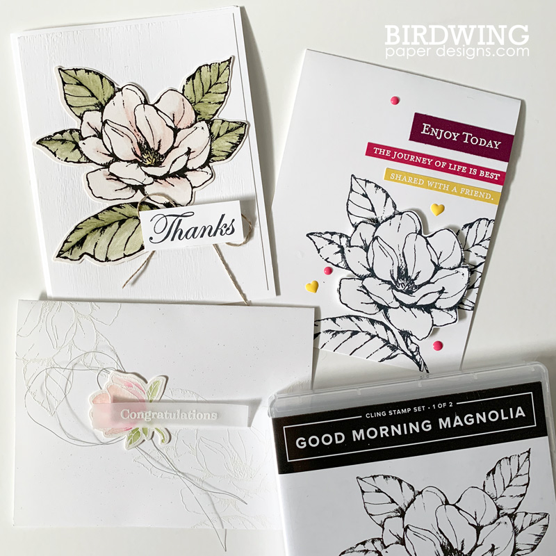 Magnolia Stamp Three Ways | Birdwing Paper Designs