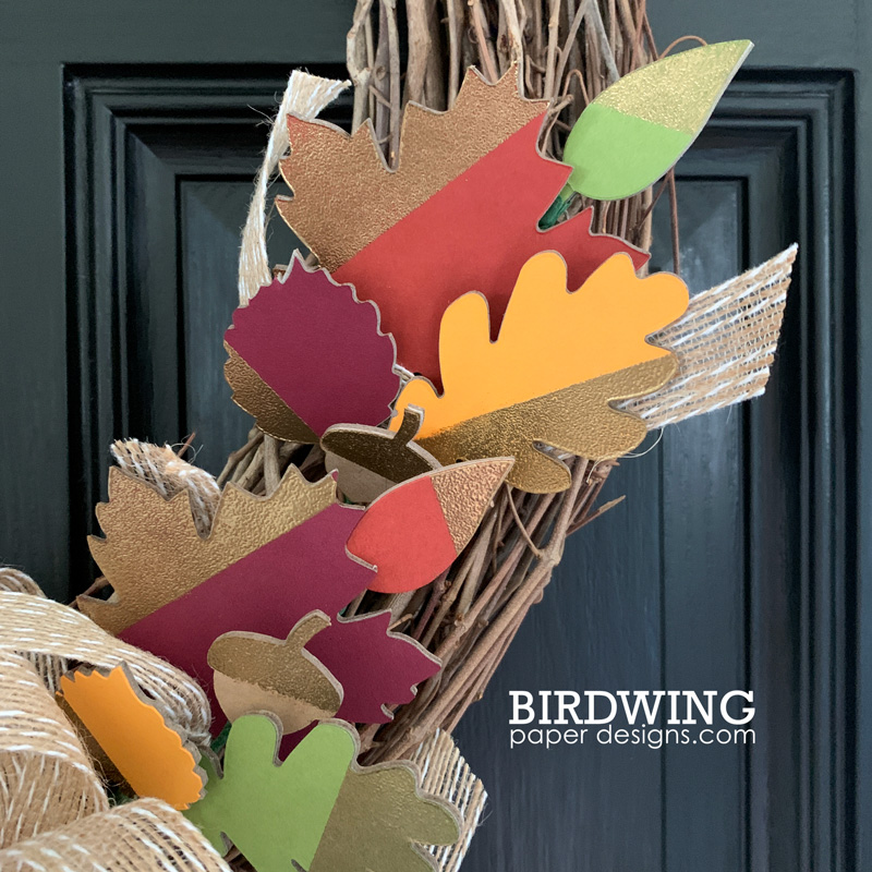 Fall Wreath with DIY Leaves | Birdwing Paper Designs
