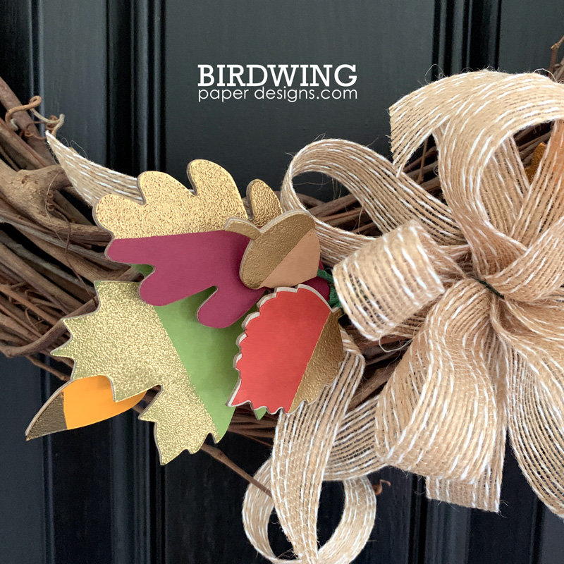 Fall Wreath with DIY Leaves | Birdwing Paper Designs